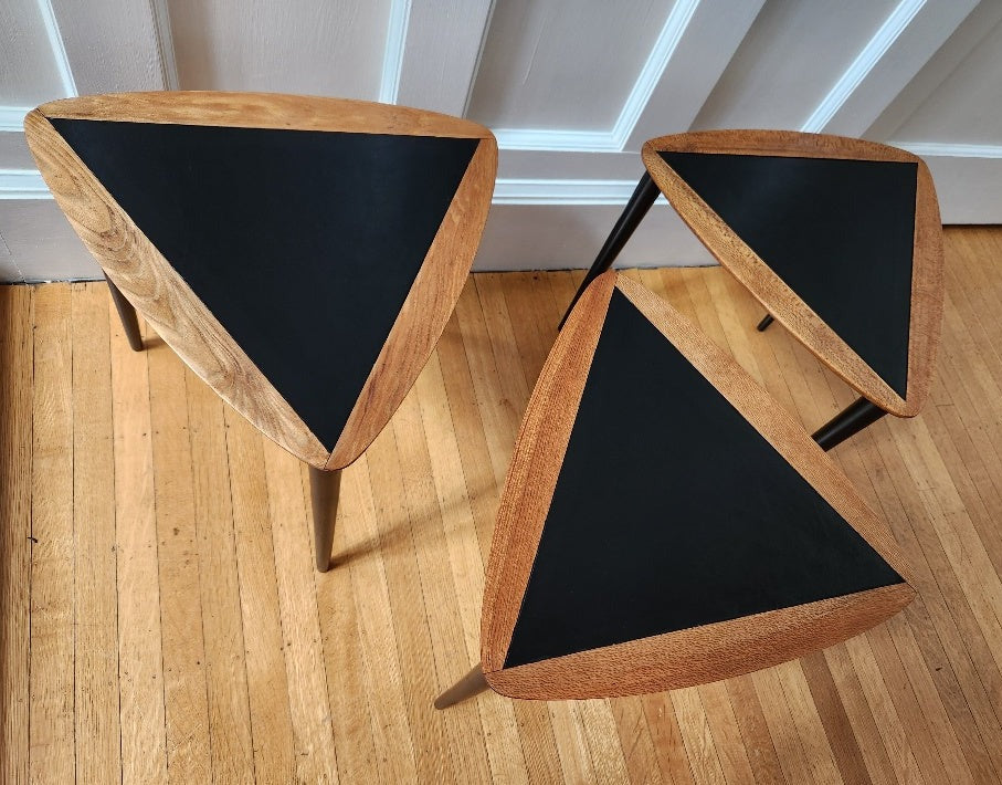 Set of 3 Triangular Nesting Tables by Arthur Umanoff – Cook Street Vintage