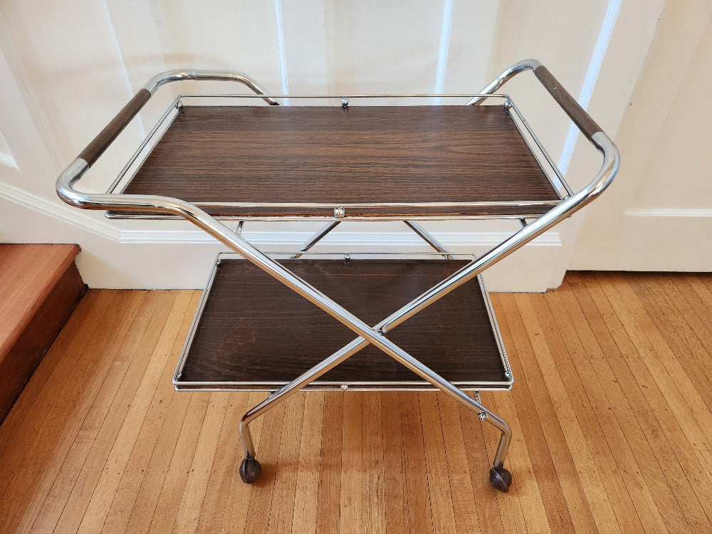 Vintage Chrome and Laminate Folding Tea Trolley – Cook Street Vintage