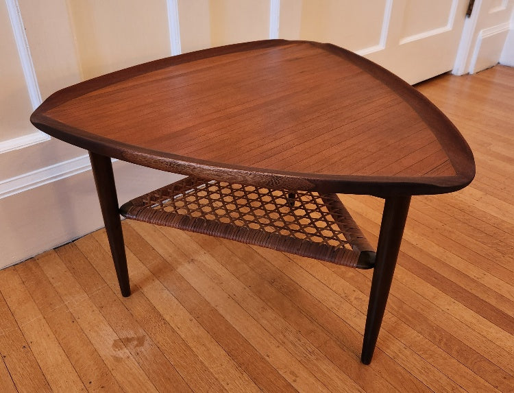 Vintage Triangular End Table with Magazine Shelf – Cook Street Vintage
