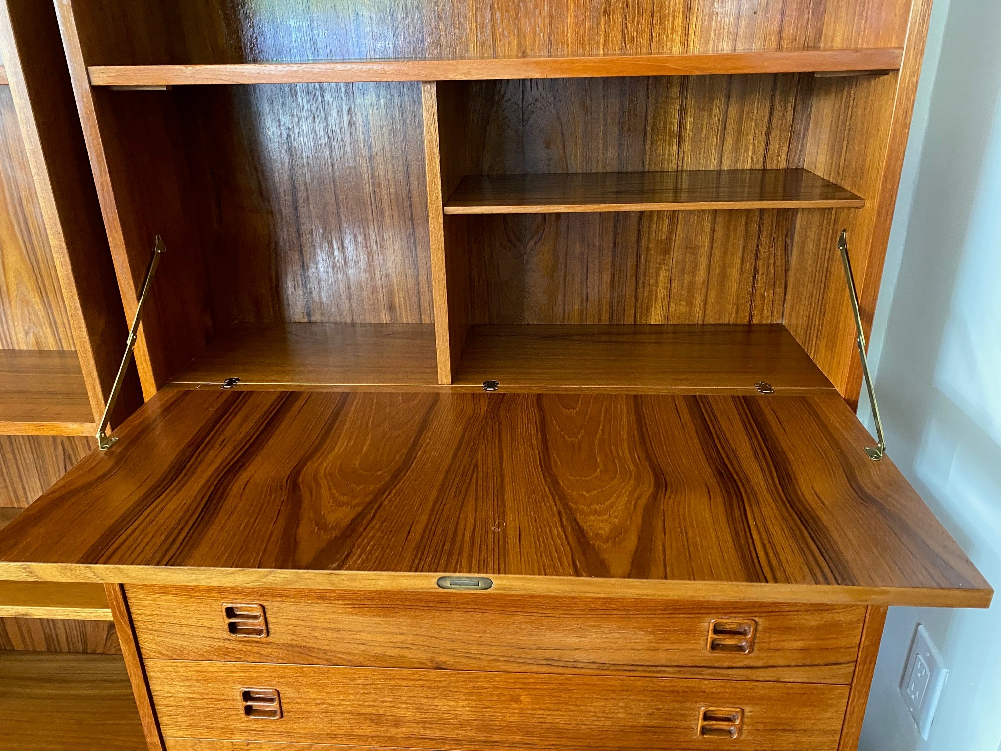 Teak Secretary, Shelves and Drawers – Cook Street Vintage