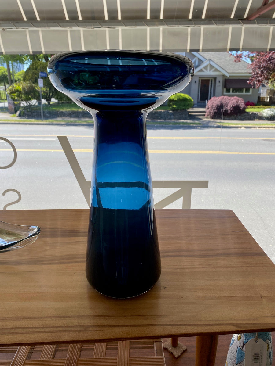 Large Blue Scandinavian MCM Glass Vase – Cook Street Vintage