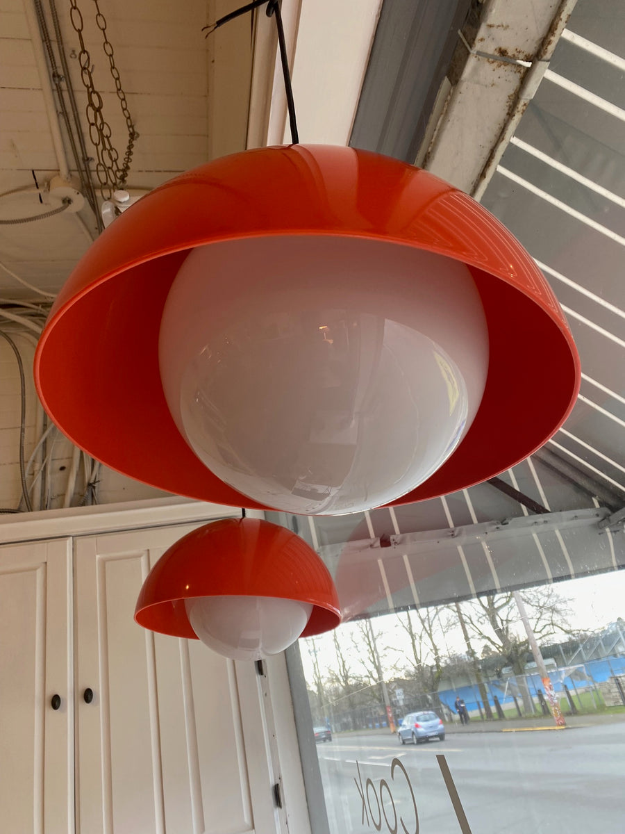 MCM Space Age Design Orange Light Fixture with Glass Interior – Cook ...