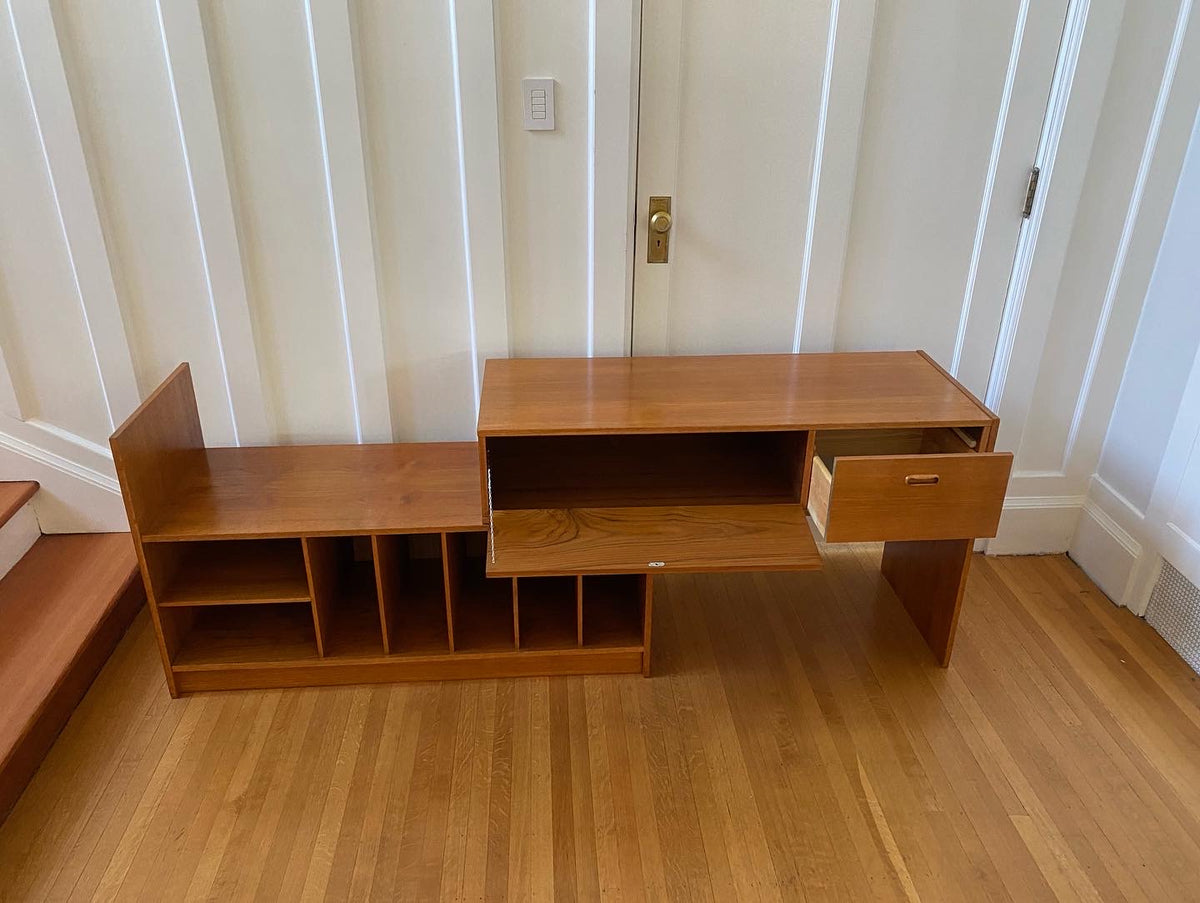 Two Piece Mid-century Teak Extendable Entertainment Unit – Cook Street ...